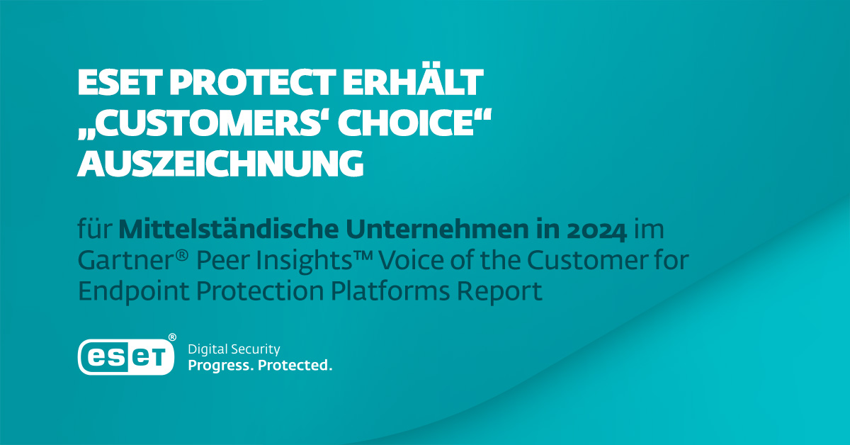 ESET erhält „Gartner Peer Insights Customers' Choice“-Auszeichnung für ...