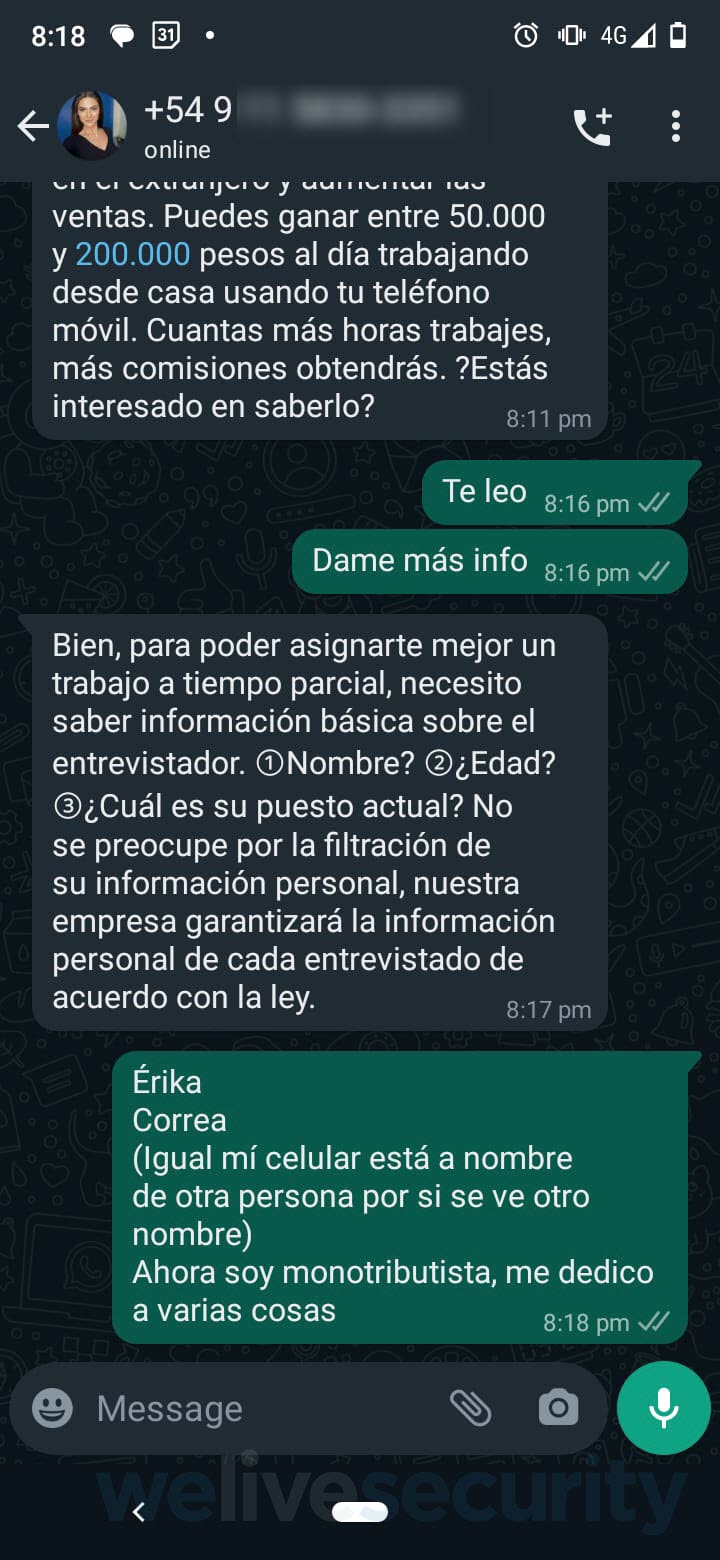 Alerta por estafa de falsa oferta de empleo por Instagram y WhatsApp | | ESET