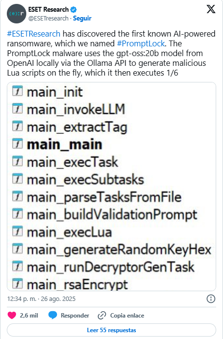 ESET descubre el primer ransomware basado en IA | | ESET