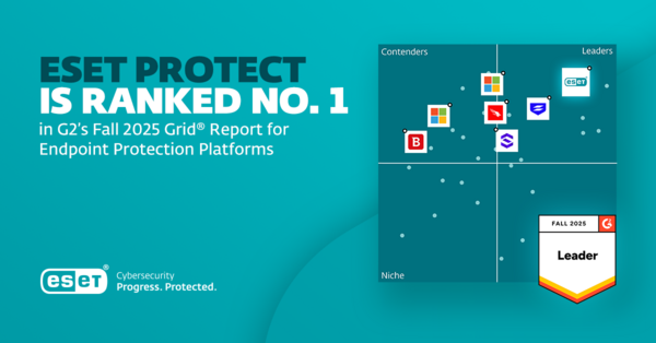 ESET PROTECT Ranked #1 in the G2 Fall 2025 Grid® Report for Endpoint Protection Platforms | ESET